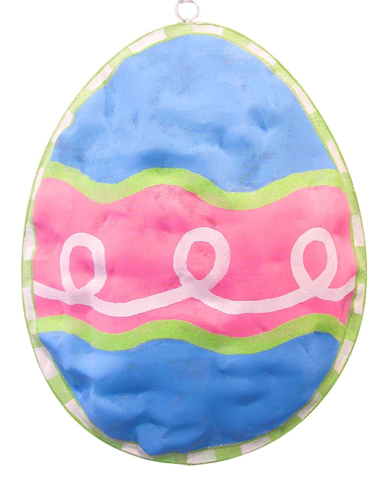 Metal Mesh Egg Door Hanger, Easter Egg Door Hanger, Large Painted Metal ...