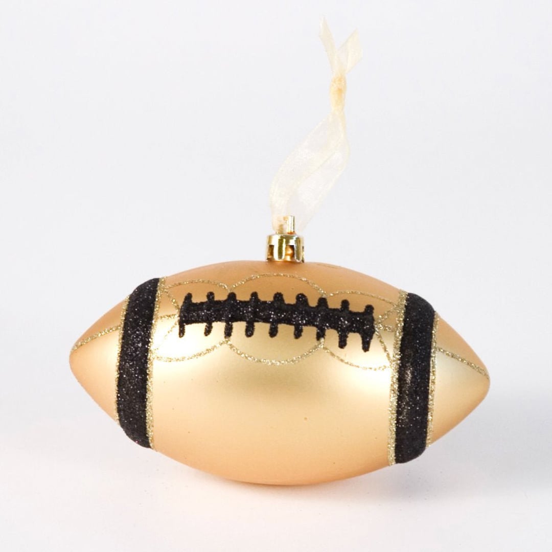 Black and Gold Football Ornament, Team Black and Gold, Football ...