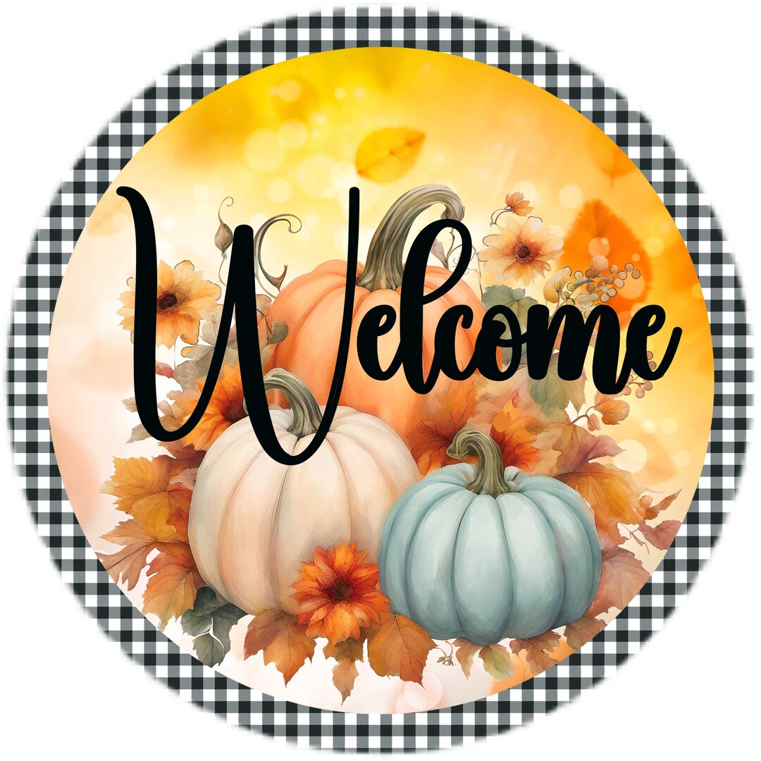 Welcome Fall Sublimated Wreath Sign - Etsy