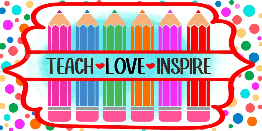 Teach Love Inspire Teacher Wreath Sign, Colorful Teacher Gift - Etsy