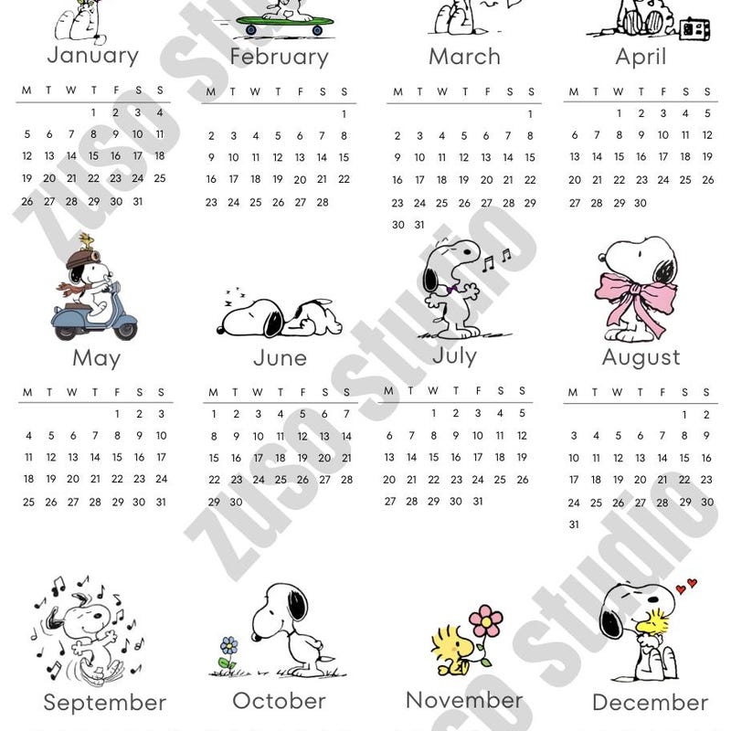 Snoopy Wall Calendars 2026 - Etsy UK