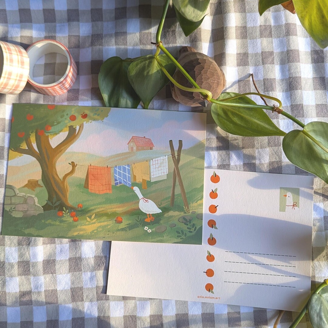 Cottage Goose | 4x6 Postcard | Mini Art Print | Matte Finish - Etsy