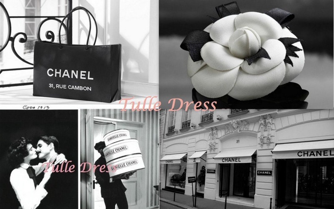 Paris Chanel Address With Famous Images in Black and White Custom ...