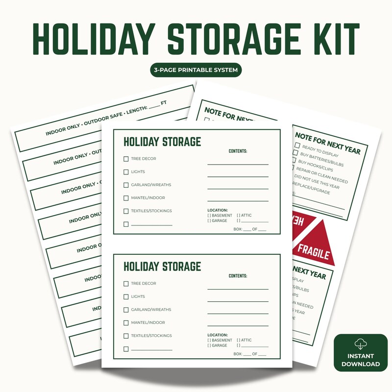 Bin Labels for Holiday - Etsy UK