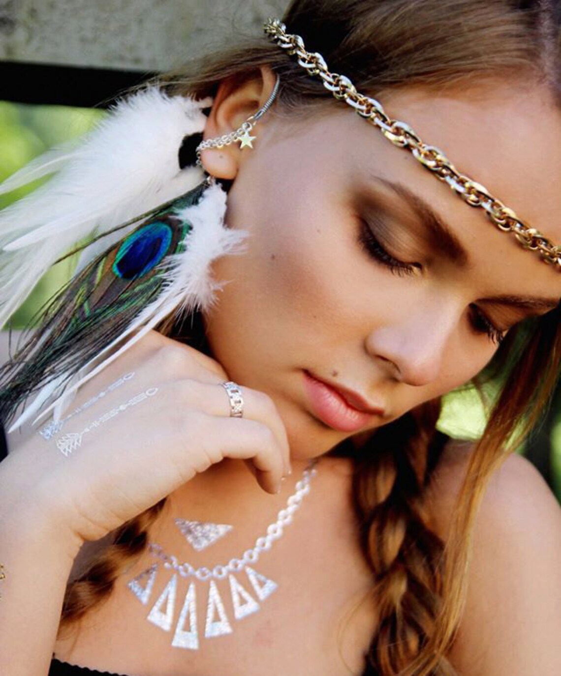 Feather Ear Cuff Ear Cuff Feather Earrings Hippie | Etsy