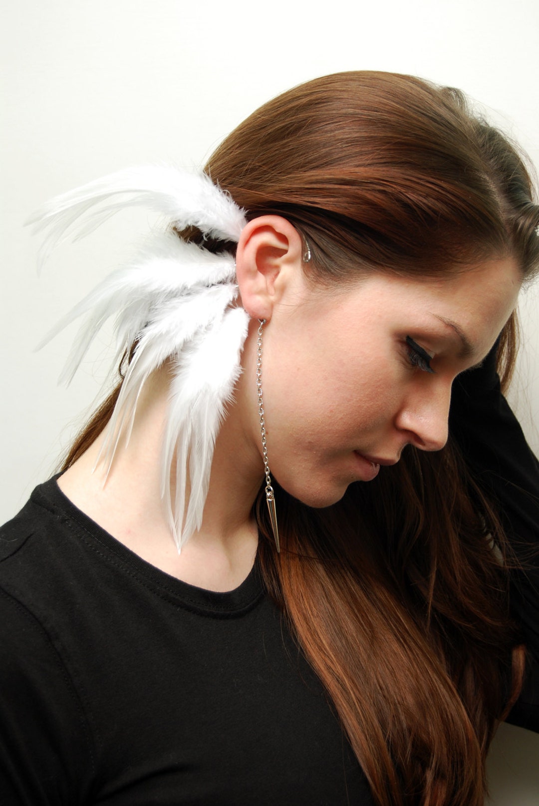 Feather Ear Cuff, Ear Cuff, Feather Earrings, Hippie, Bohemian, Hair ...