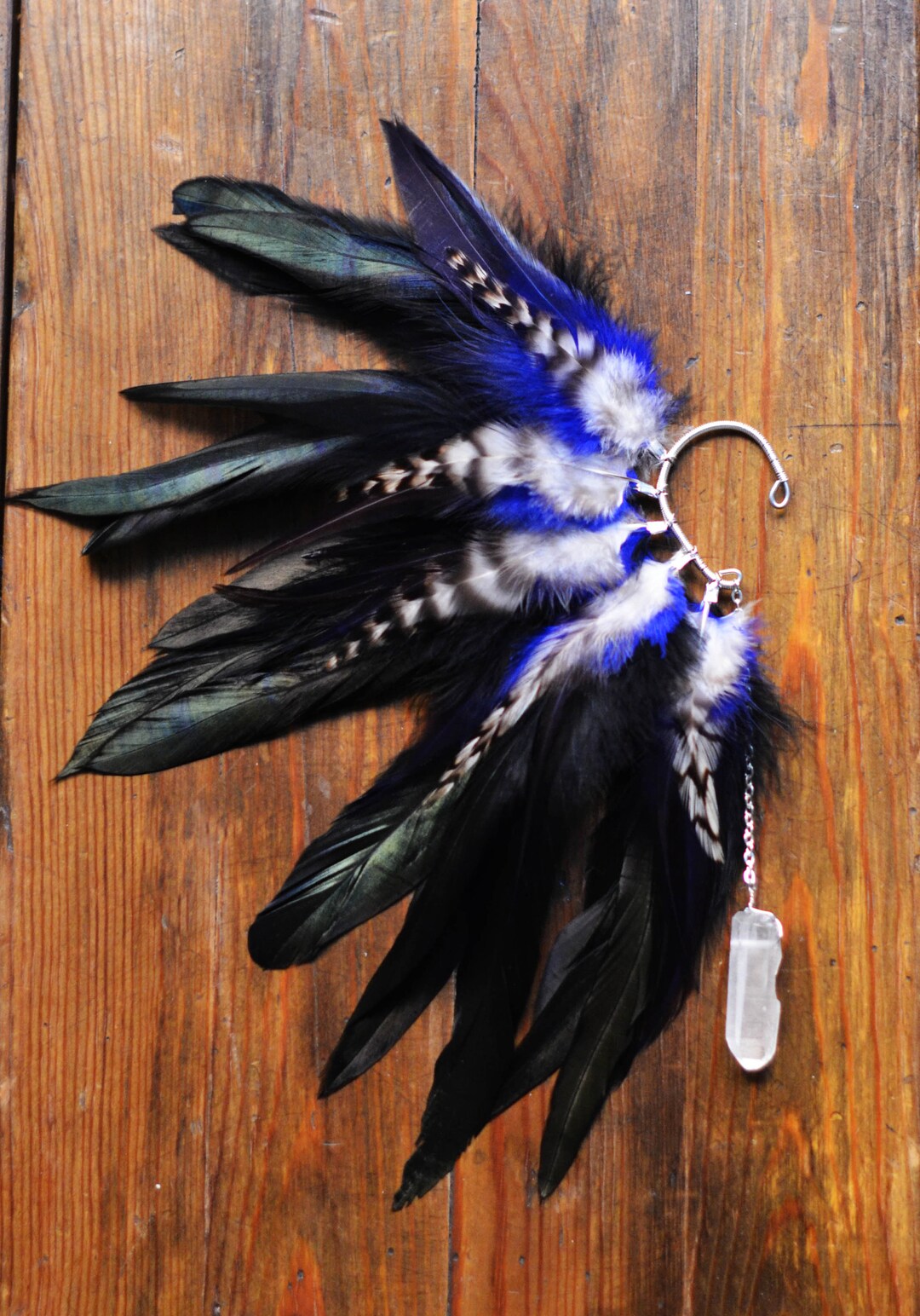 Feather Ear Cuff: Halloween Crow Witch Cosplay Ear Wrap - Etsy