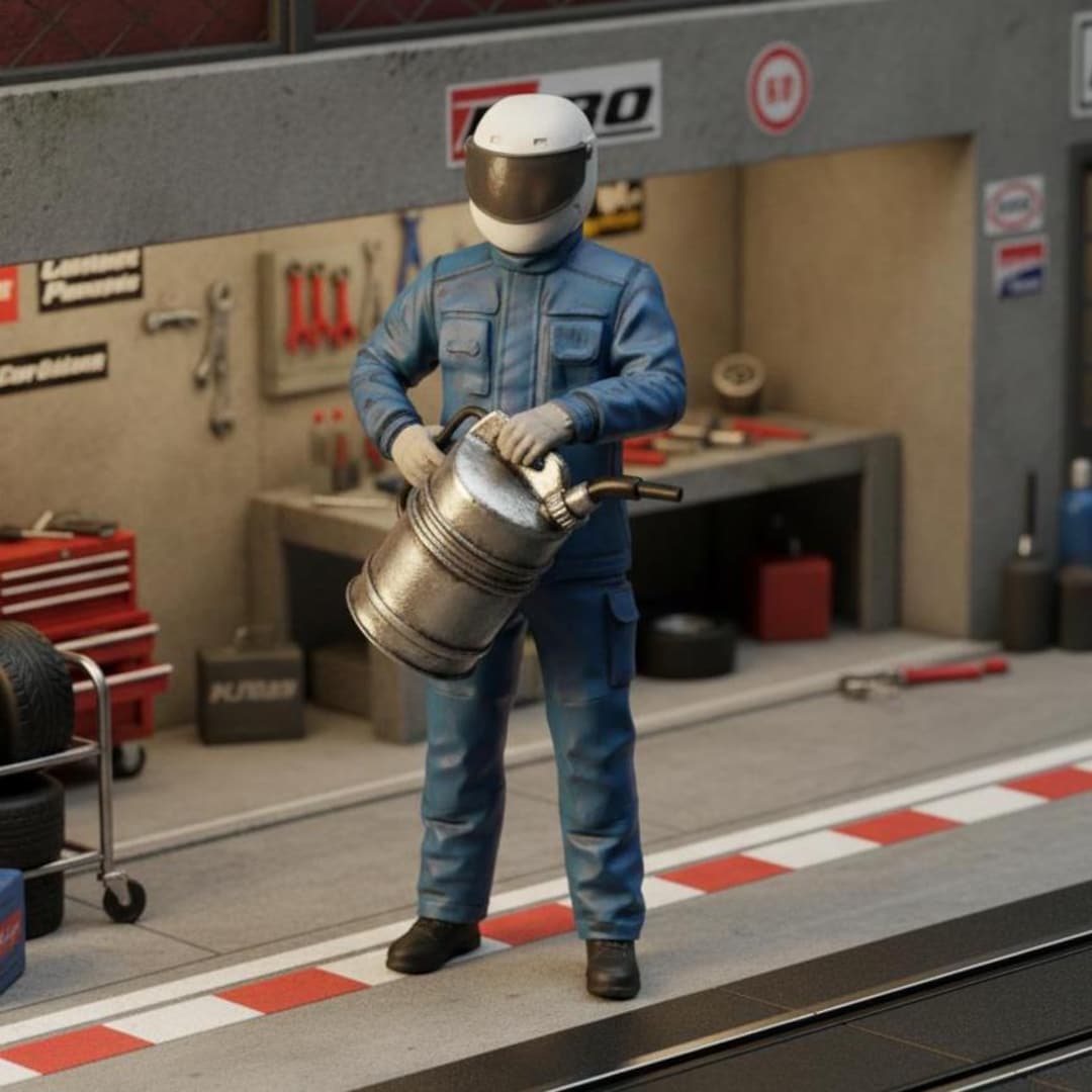 3D Printed Pit Crew Refueller | Unpainted Resin Figure, 1:64 Diorama - Etsy