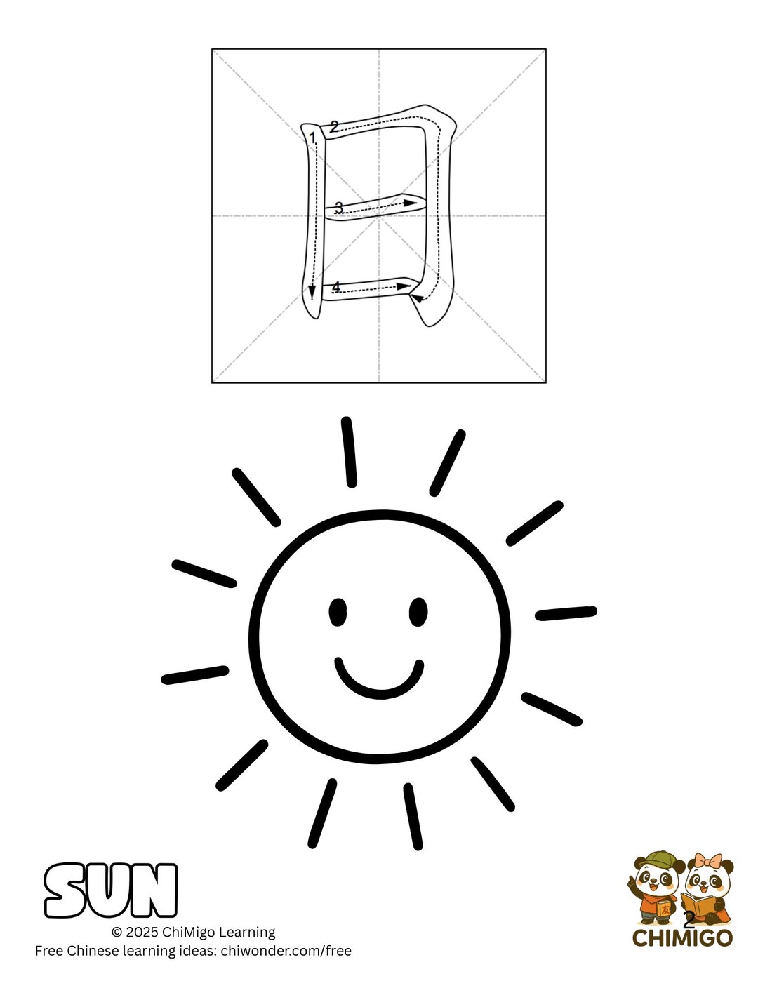 Simple Chinese Characters Coloring Sheets | Chimigo™ Mandarin ...