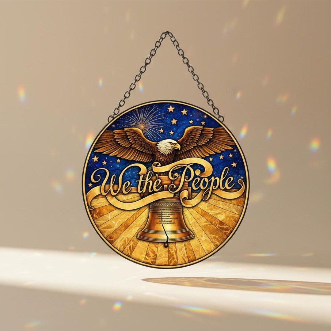 We the People Suncatcher, Patriotic American Eagle & Liberty Bell ...