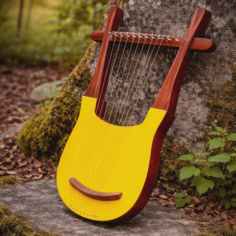10-string Pentatonic Lyre Harp – Premium Rosewood Frame With Yellow ...