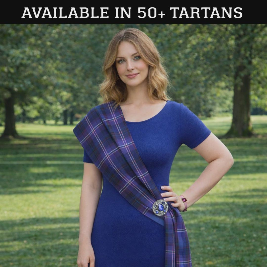 Women’s Scottish Tartan Wool Sash – Handmade Highland Plaid Bridal ...