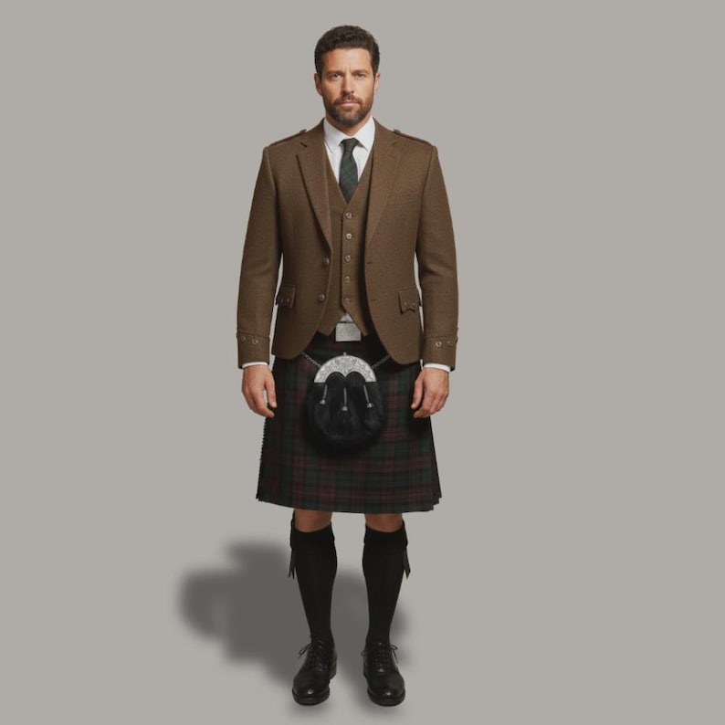 10-piece Scottish Kilt Outfit With Brown Tweed Jacket – Vintage ...