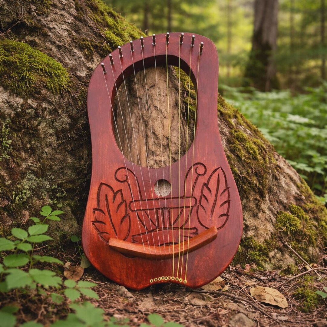 Hand-carved Rosewood 10-string Lyre Harp With Carry Bag - Etsy
