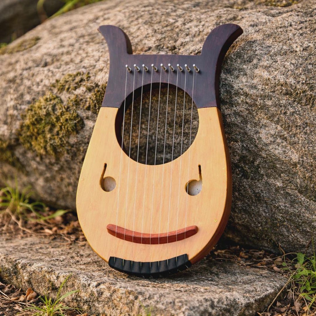8 String Ear Lyre Harp, Smiling Face Celtic Folk Instrument - Etsy
