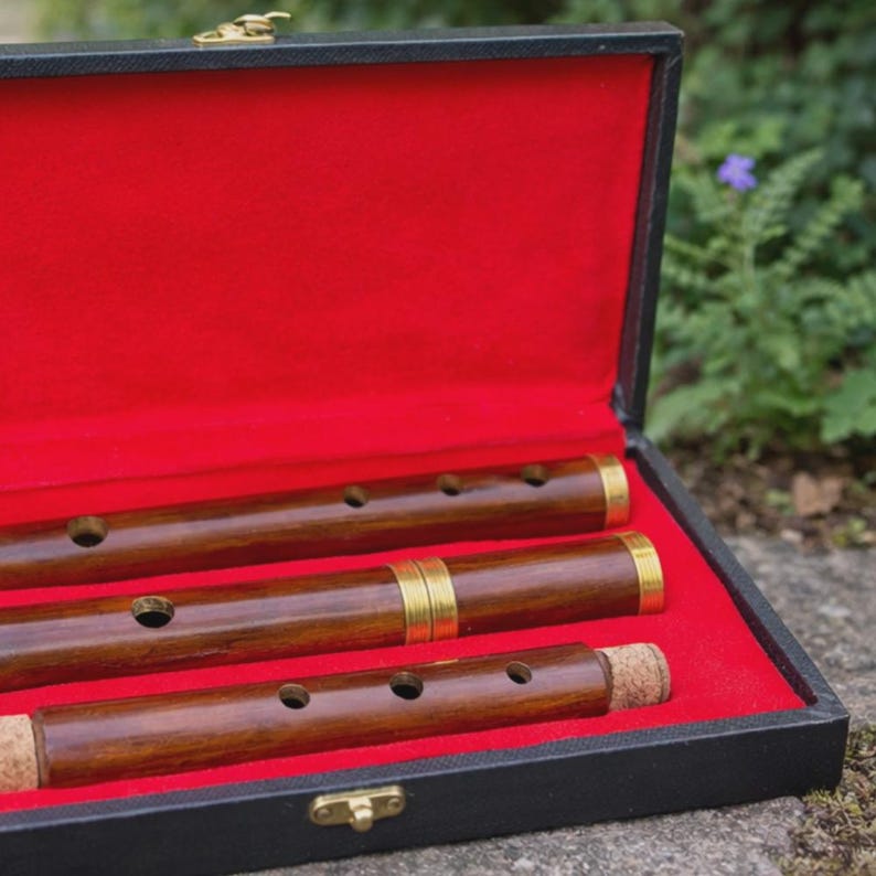 Handcrafted Rosewood Irish D Flute – 4-piece Traditional Wooden Flute ...