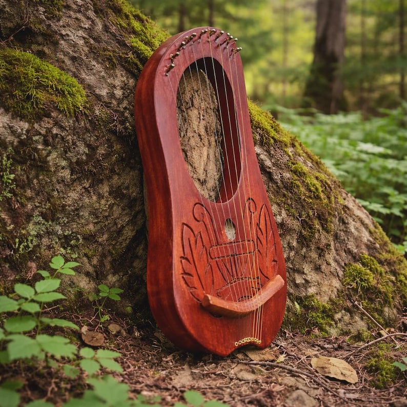 Hand-carved Rosewood 10-string Lyre Harp With Carry Bag - Etsy