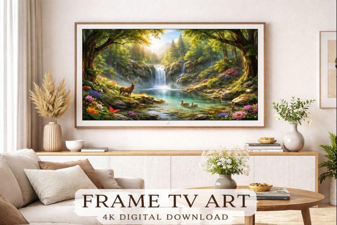 Frame TV Art – Realistic Nature Waterfall Scene | 4K Digital Download ...