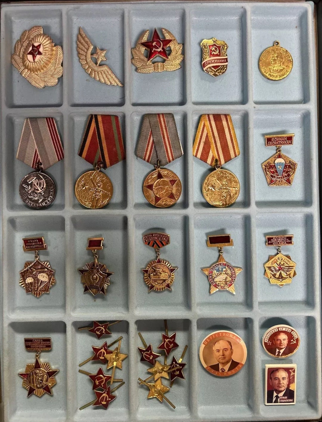 Vintage Russian USSR Collection of Pins Medals From 1970-1990s in ...