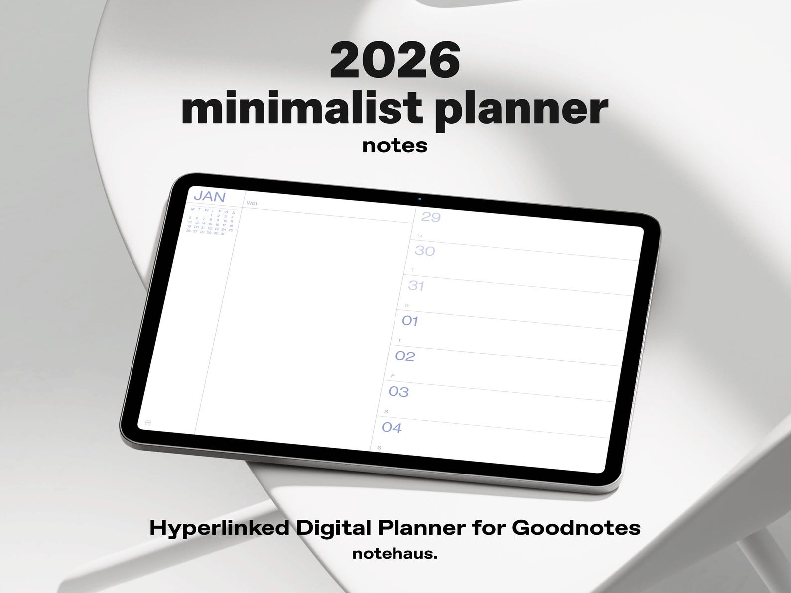 Minimalist Digital Planner Notes / Notehaus / 2026 / January to ...