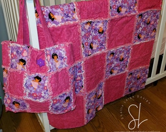 Quilts Home & Living Dora The Explorer or Go Diego Go Rag Quilt/Toddler ...