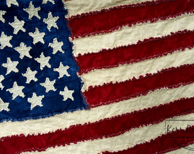 American Flag Rag Quilt - Etsy