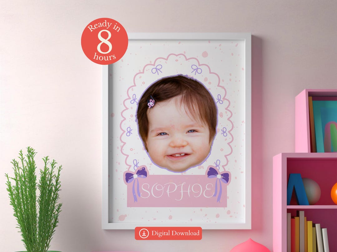 Personalized Kids Portrait Poster With Names | Custom Children Wall Art ...
