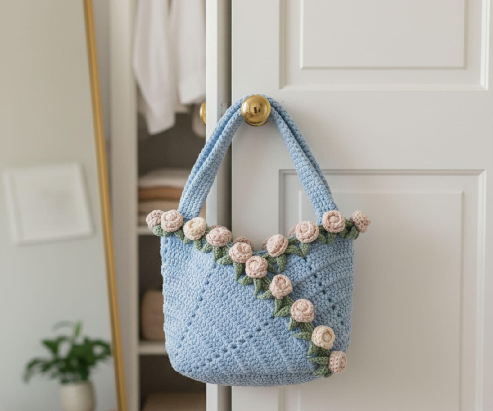 Crochet Rose Tote Bag Pattern PDF | Floral Crochet Shoulder Bag, 3D ...