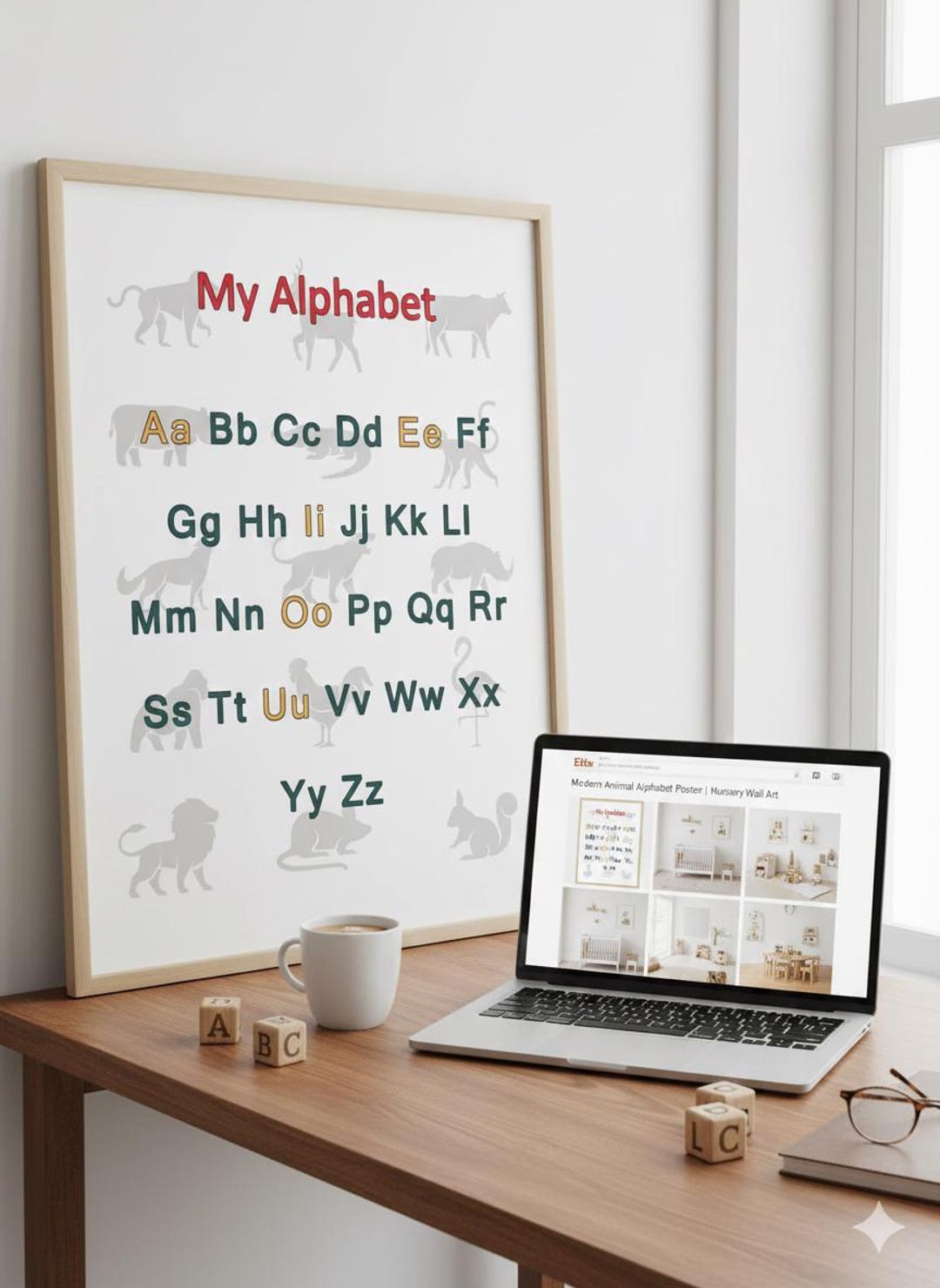 Children's Alphabet Poster - Animal Theme - Etsy