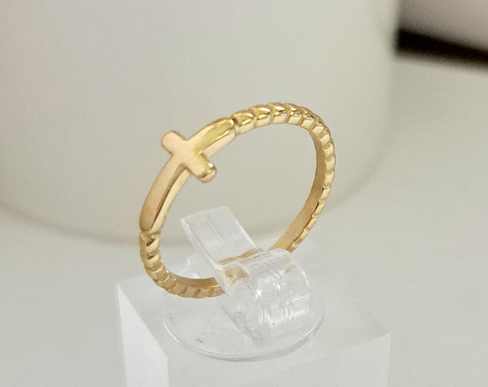 Cross Ring. Petite Gold Cross Ring. Silver Cross Ring. Stainless Steel ...