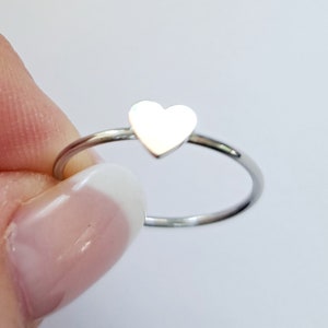 Silver Heart Ring/tiny Heart Ring/stacking Heart Ring/heart Spacer Ring/thumb Ring/love Ring ...
