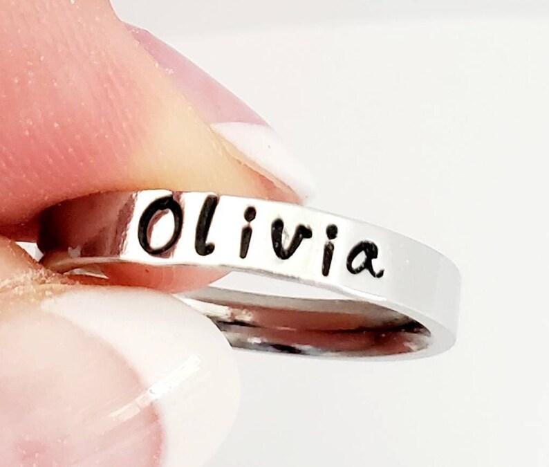 Personalized Name Ring/mom Stacking Ring/custom Name Ring/name - Etsy