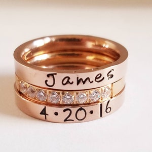 Rose Gold Name Ring, Statement Ring, Promise Ring, Mothers Ring ...