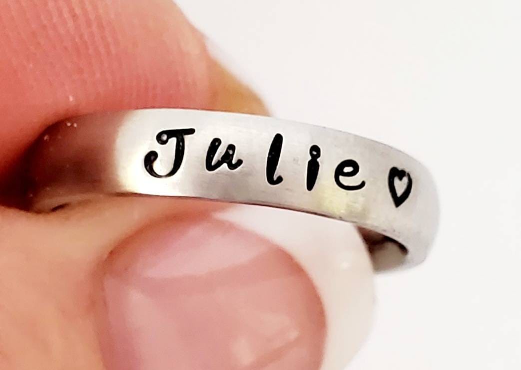 Stacking Name Ring Personalized Name Ring Custom Name Ring - Etsy