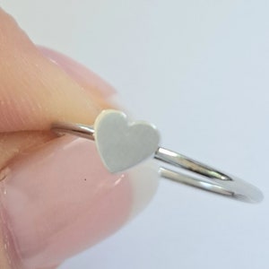 Silver Heart Ring/tiny Heart Ring/stacking Heart Ring/heart Spacer Ring/thumb Ring/love Ring ...