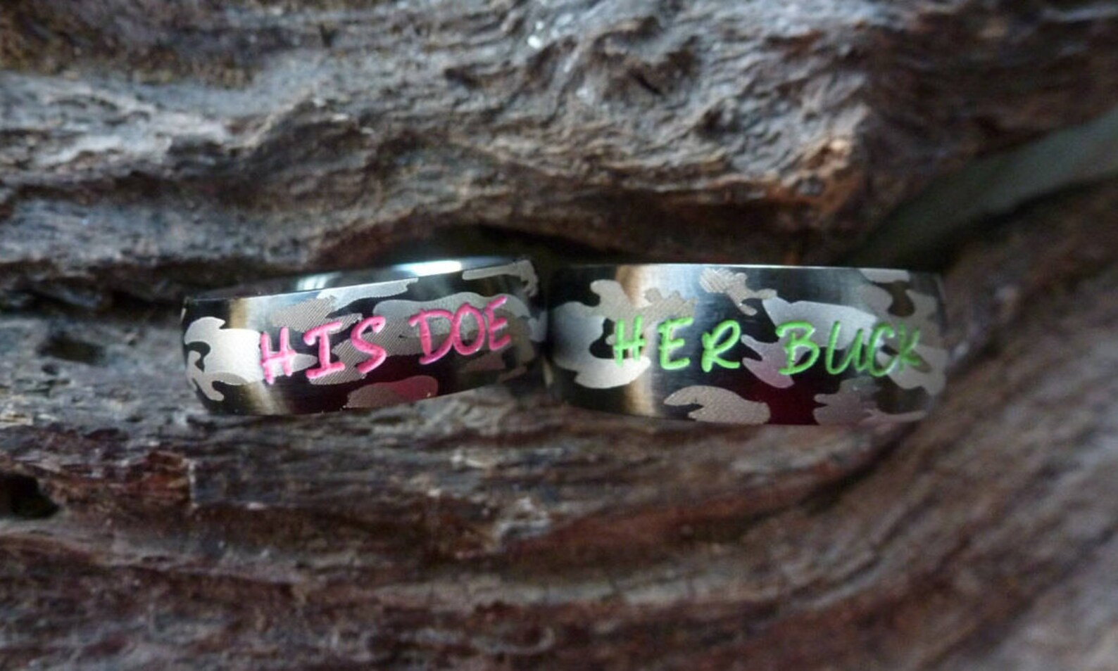 Camo Ring Set/camouflage Wedding Ring Set/custom Wedding - Etsy