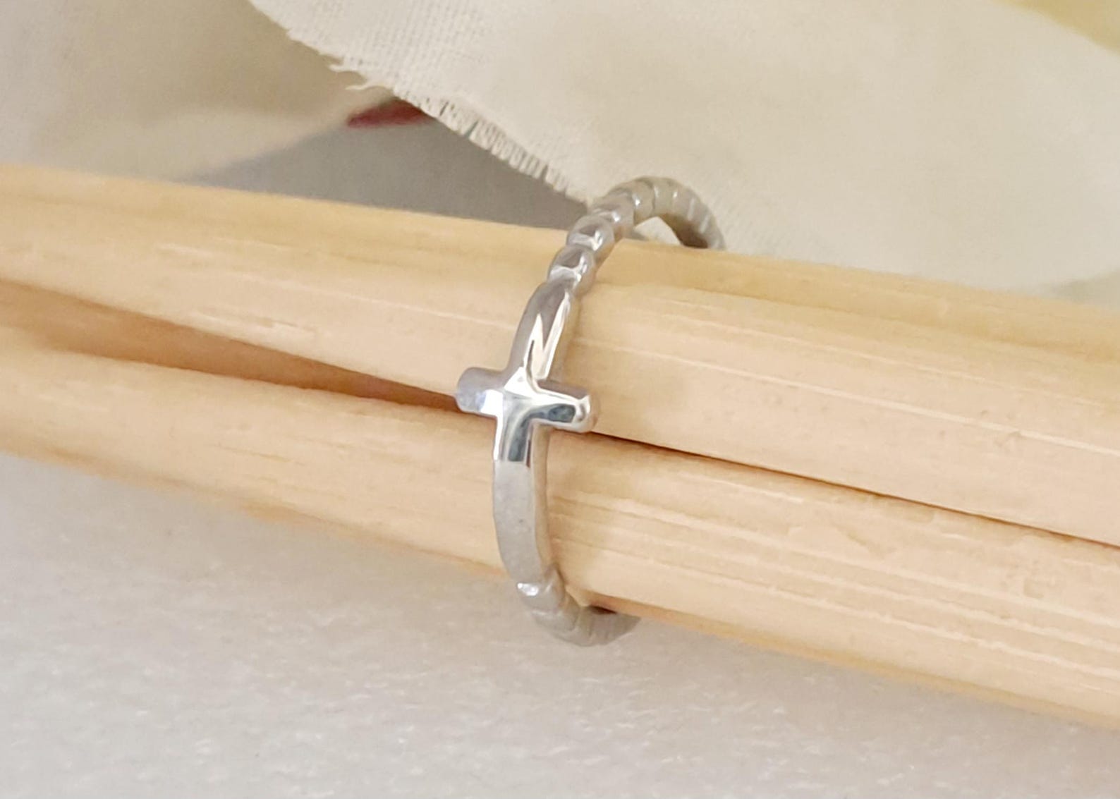 Cross Ring. Petite Gold Cross Ring. Silver Cross Ring. Stainless Steel ...
