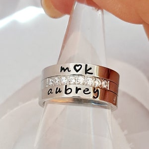 Stacking Ring, Mother's Ring,name Ring,stacking Name Ring, Personalized Ring,stackable Ring ...
