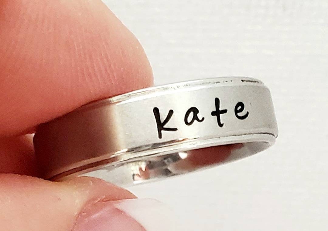 Name Ring, Personalized Ring, Custom Ring, Hand Stamped Ring, Custom ...
