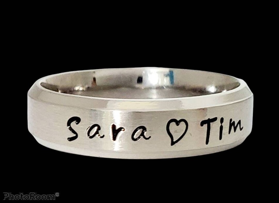 Personalized Name Ring/custom Ring for Him/name Ring/brushed Finish ...