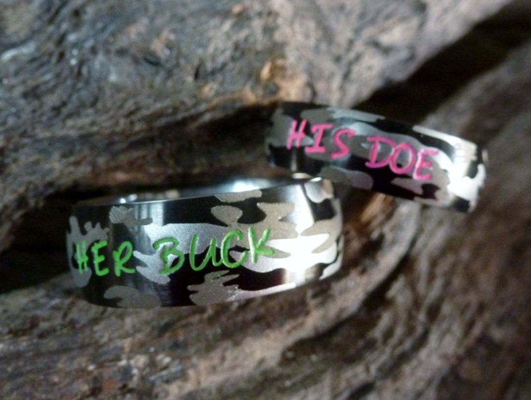 Camo Ring Set/camouflage Wedding Ring Set/custom Wedding Rings ...