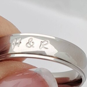 Mens Stainless Steel Name Ring, Mens Personalized Engraved Custom Name ...