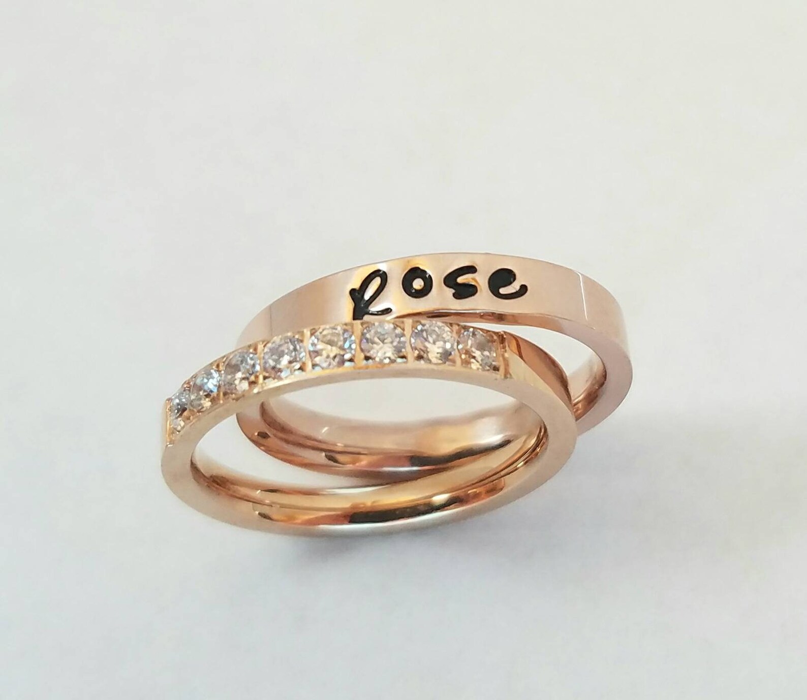 Rose Gold Name Ring, Statement Ring, Promise Ring, Mothers Ring ...