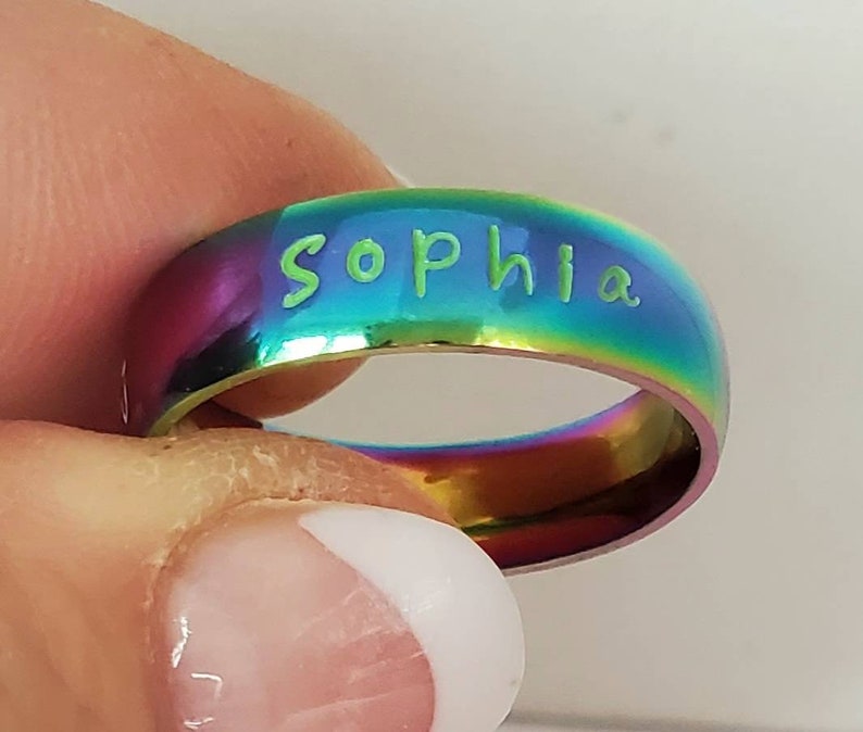 Rainbow Ring Autism Ring Autistic Jewelry Personalized | Etsy