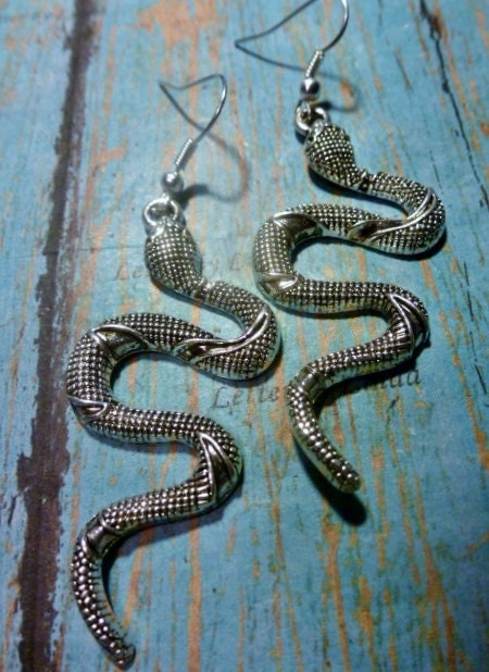 Large snake earringssnake earrings cobra snakesnake | Etsy