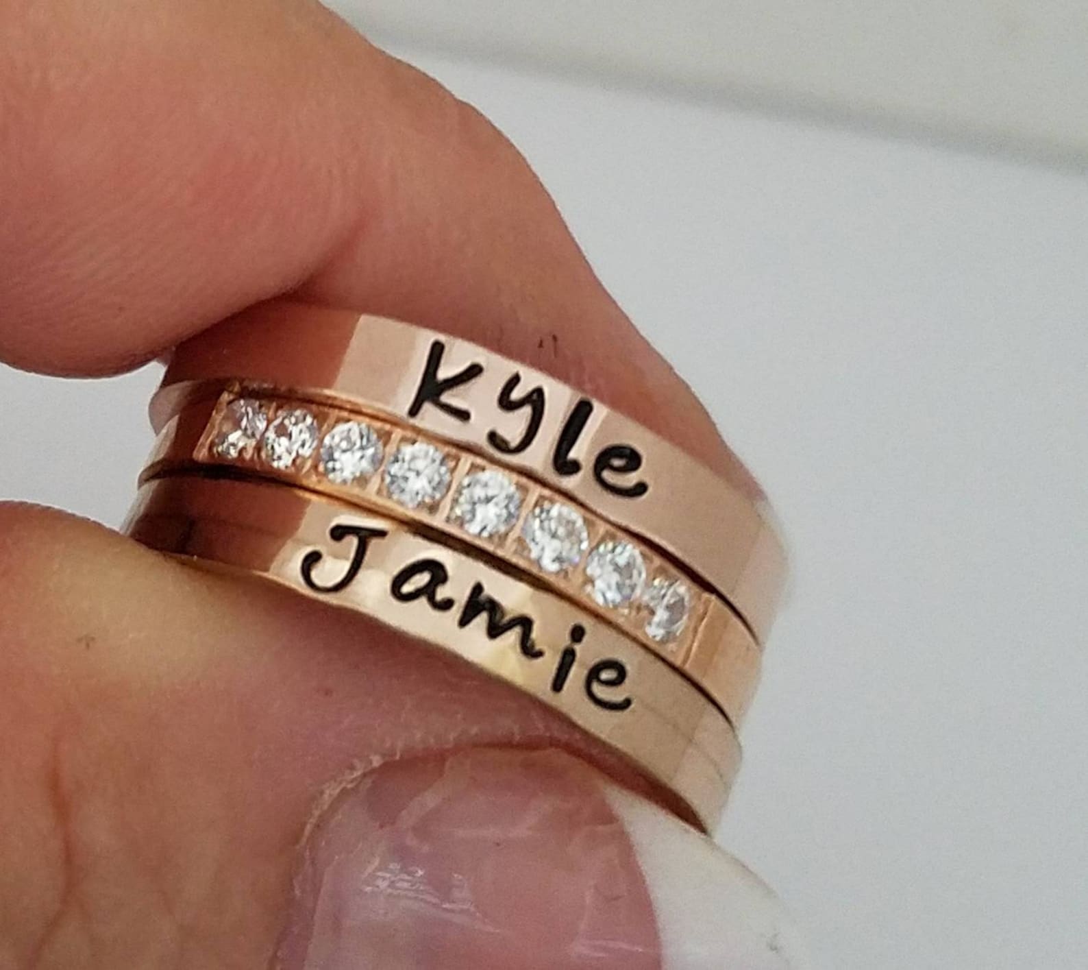 Rose Gold Name Ring, Statement Ring, Promise Ring, Mothers Ring ...