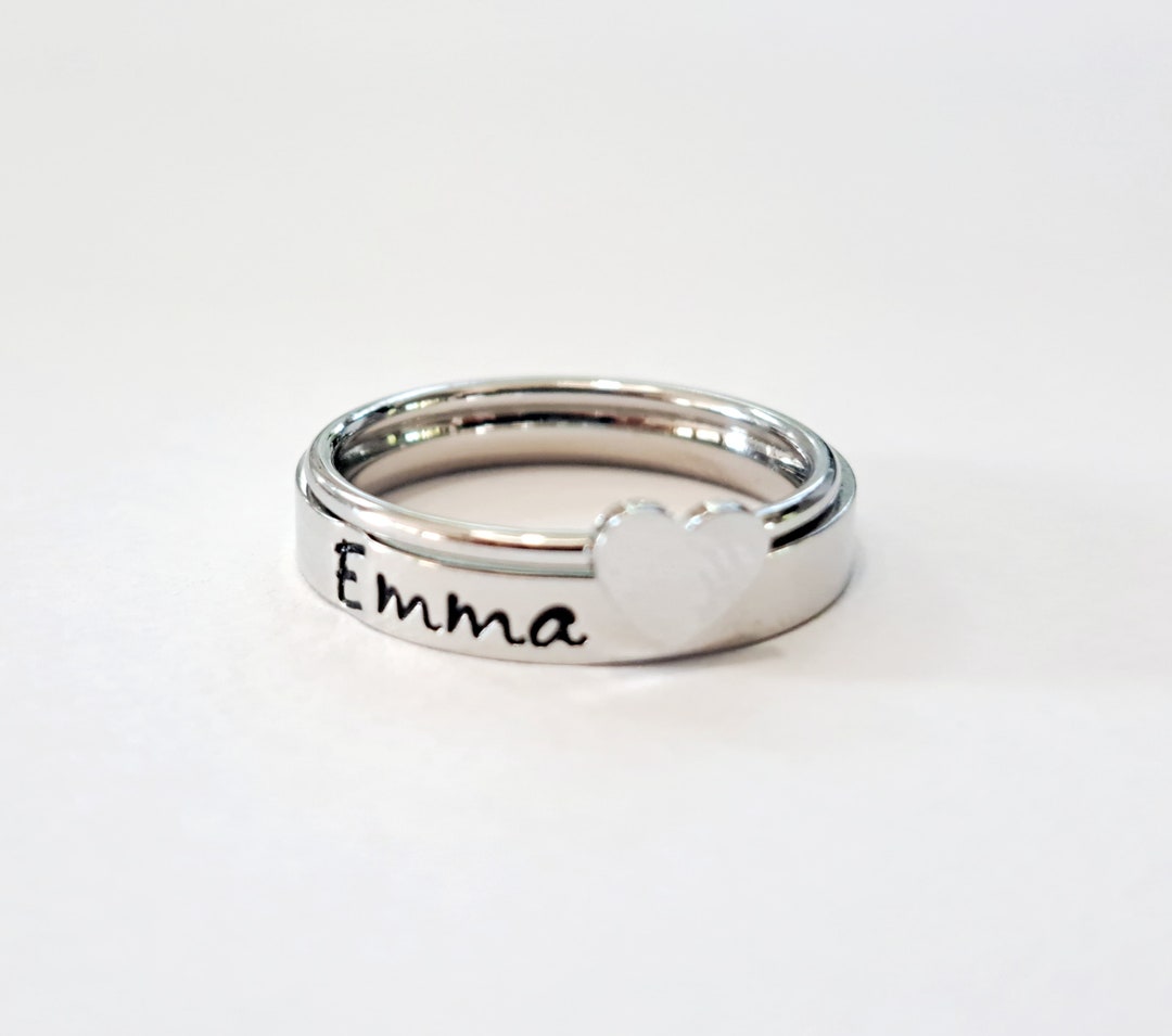 Personalized Name Ring Mom Ring Kids Names Custom Ring Stacking Mom ...