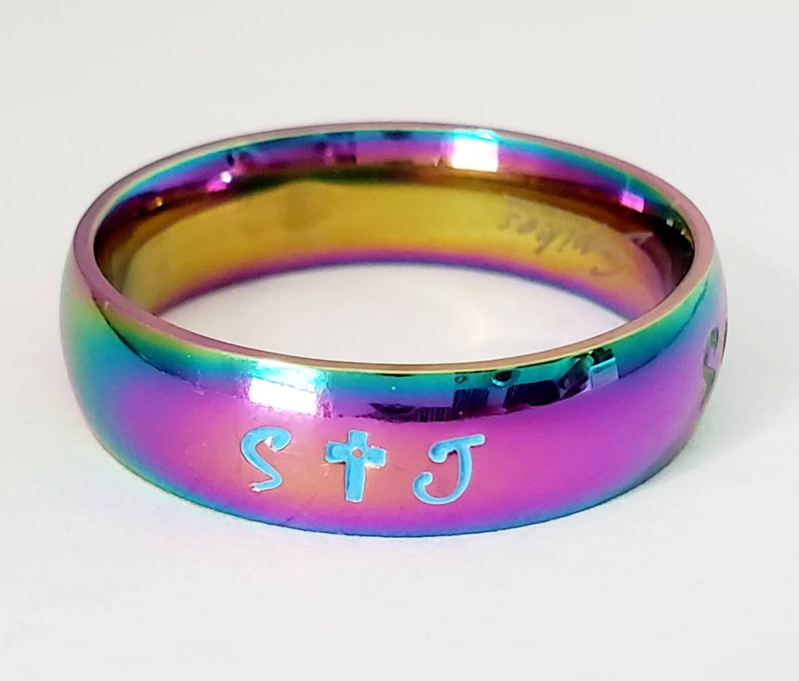 Rainbow Ring Autism Ring Autistic Jewelry Personalized | Etsy