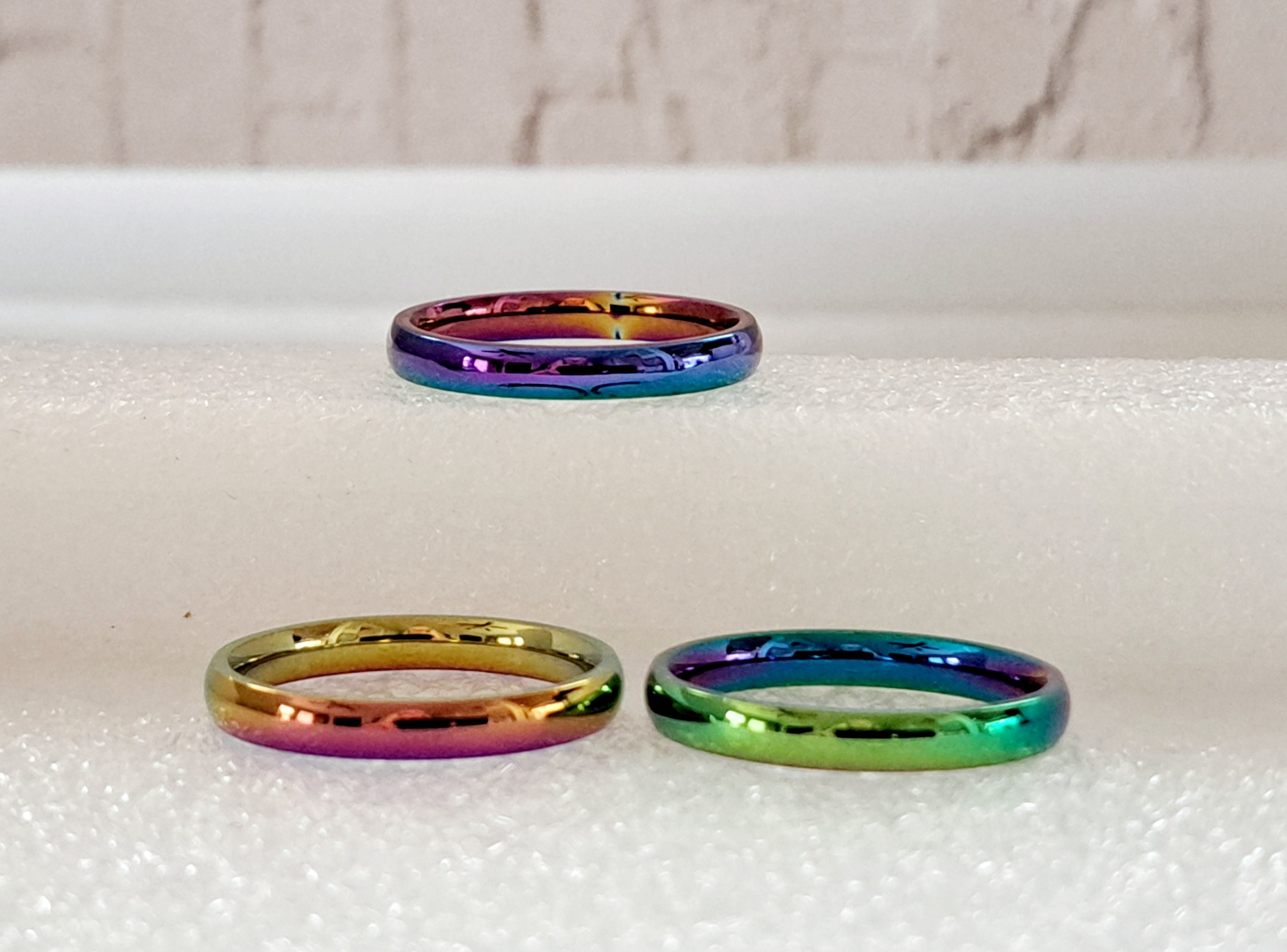 Rainbow Ring. Girls Name Ring. Colorful Ring. Rainbow Name Ring. 3mm ...