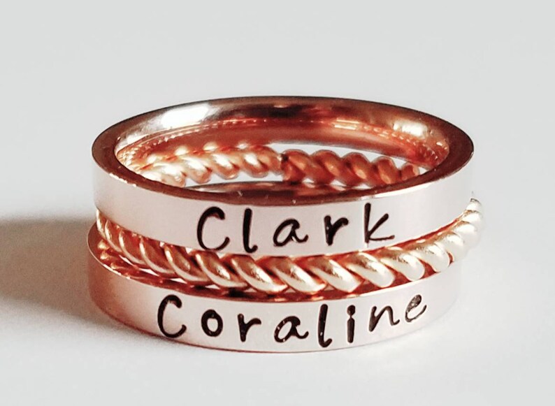Rose Gold Name Ring, Statement Ring, Promise Ring, Mothers Ring ...